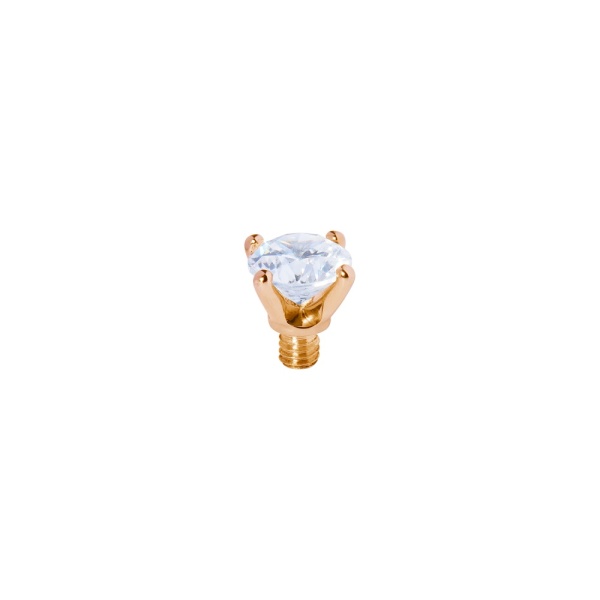 Qudo Gold Topper Arezzo 6mm - Crystal - McCloys Jewellery