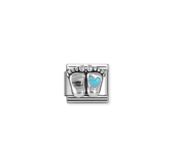 Nomination Gold Light Blue Baby Feet Charm 030272/86 | McCloys ...
