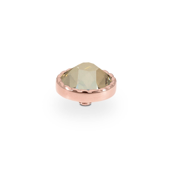 Qudo Gold Topper Bocconi Flat 9mm - Dark Rose - McCloys Jewellery