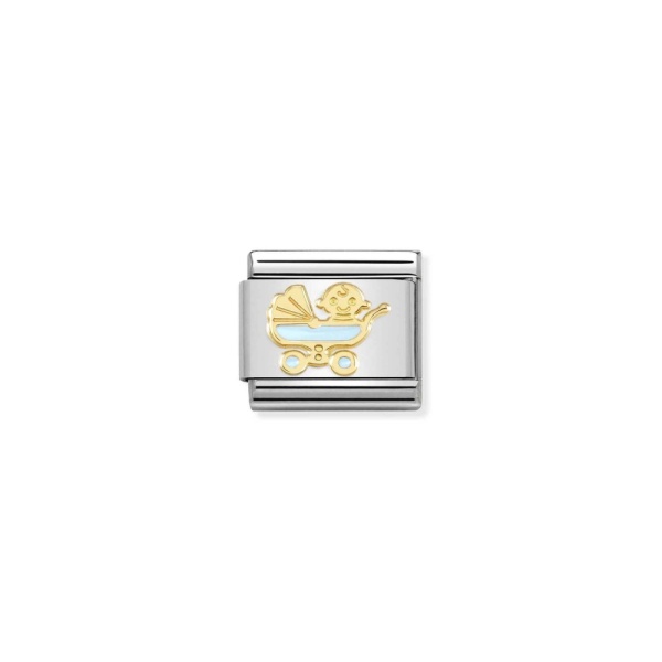 Nomination Gold Light Blue Baby Feet Charm 030272/86 | McCloys ...