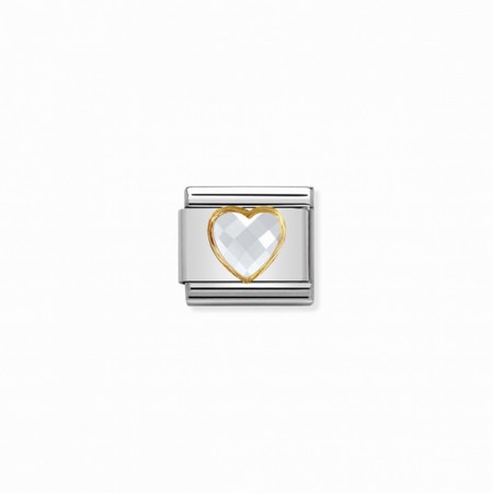 Nomination Gold White Heart in Heart Charm 030283/27 | McCloys ...
