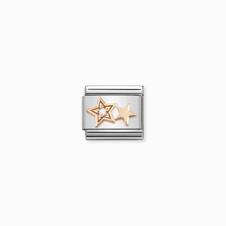 Nomination Gold White CZ Star Composable Charm - McCloys Jewellery