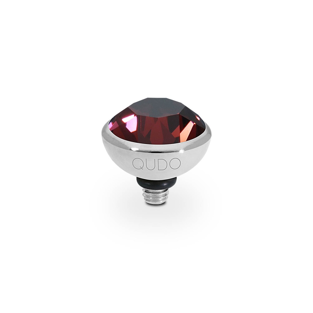 Qudo Silver Topper Bottone 10mm - Burgundy - McCloys Jewellery