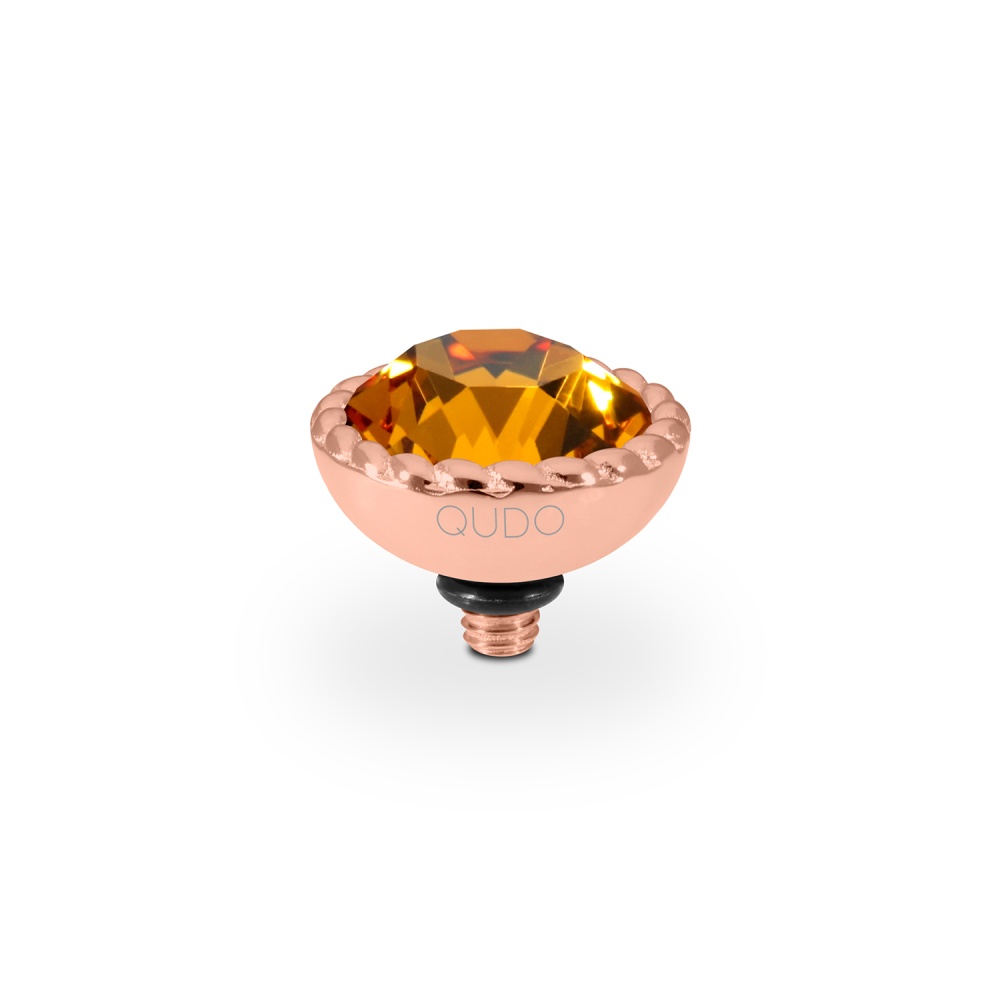 Qudo Rose Gold Topper Bocconi 11mm - Topaz - McCloys Jewellery