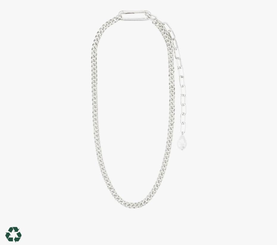 Pilgrim Necklace Heat Silver Chain & Pearl - McCloys Jewellery