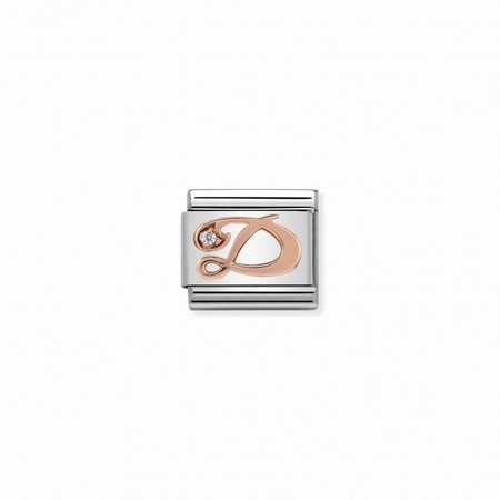Nomination Letter Rose Gold D Composable Charm - McCloys Jewellery