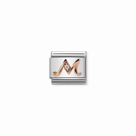 Nomination Letter Rose Gold M Composable Charm - McCloys Jewellery
